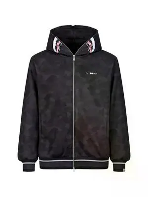 A BATHING APE Shark Camouflage-pattern Hoodie - Black