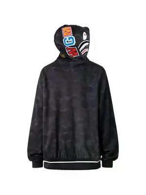 A BATHING APE Shark Camouflage-pattern Hoodie - Black