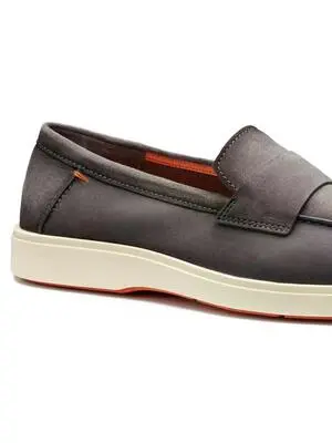 Santoni Suede Penny Loafers