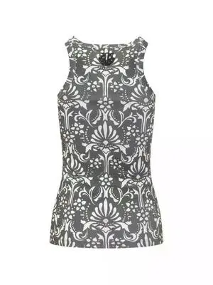 Pinko Baroque Print Ribbed Tank Top