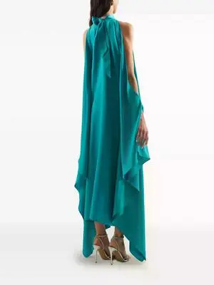 TALLER MARMO Asymmetric Draped Cape Dress
