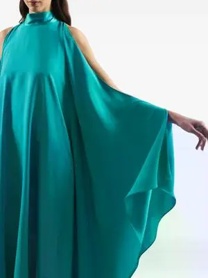 TALLER MARMO Asymmetric Draped Cape Dress