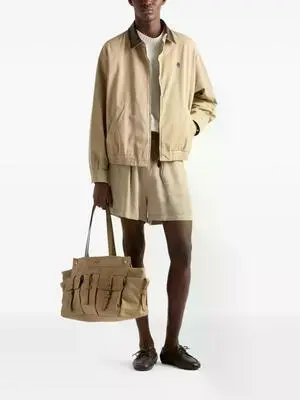 Prada Canvas And Leather Tote Bag