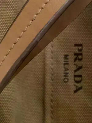 Prada Canvas And Leather Tote Bag