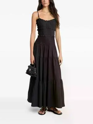 Michael Kors Smocked Tiered Dress - Black