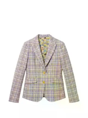 ABSEITS Check-pattern Notched-lapels Blazer