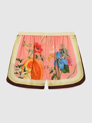 REISS Milos Tropical Print Drawstring Shorts
