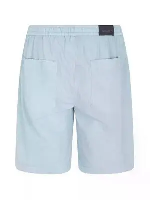 MICHAEL COAL Drawstring Pleated Track Shorts - Blue