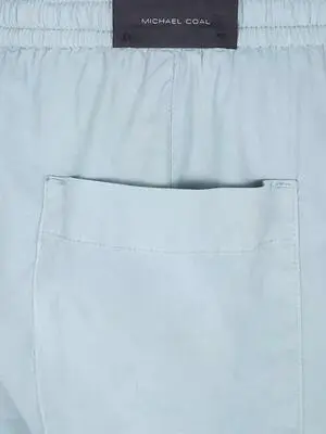 MICHAEL COAL Drawstring Pleated Track Shorts - Blue