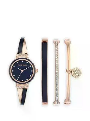 Anne Klein Classic Crystal 26mm Watch With Three Bracelets - Blue