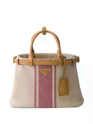 Prada Medium Canvas And Leather Handbag