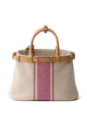 Prada Medium Canvas And Leather Handbag