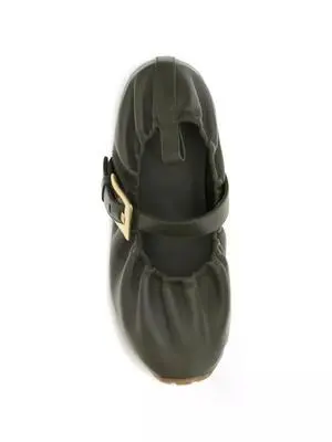 Balmain Buckle-fastening Ballet Flats - Green