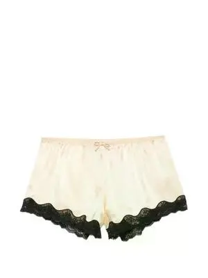 ROTATE BY BIRGER CHRISTENSEN Lace-trim Bow-detail Shorts - Neutrals