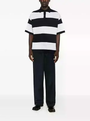 JUUN.J Buttoned Striped Polo Shirt