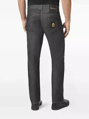BILLIONAIRE Logo-plaque Regular-fit Jeans - Grey