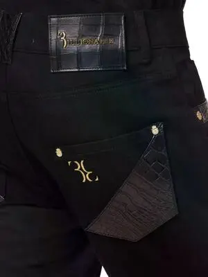BILLIONAIRE Crocodile-effect Trim Jeans