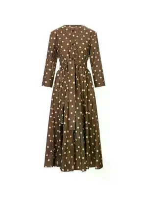 Max Mara Polka-dot Belted Dress