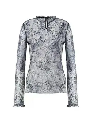 Alberta Ferretti Embroidered Sequin-embellished Lace Blouse