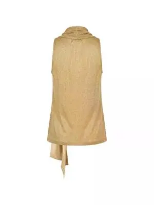 Alberta Ferretti Draped Metallic-effect Blouse
