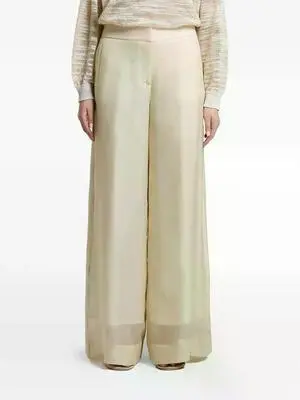 Peserico Wide-leg Trousers With Sheer Paneling