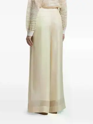 Peserico Wide-leg Trousers With Sheer Paneling