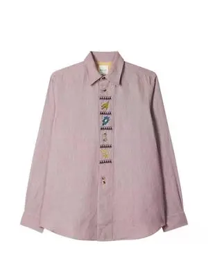 Paul Smith Embroidered Linen Shirt - Pink