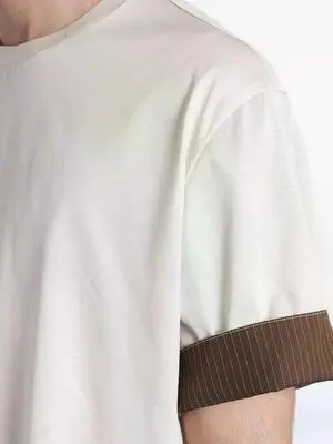 STATE OF ORDER Pinstripe-cuff T-shirt