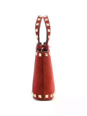 Valentino Garavani Rockstud Mini Suede Shopping Bag - Red