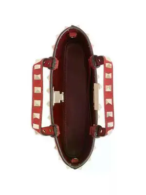 Valentino Garavani Rockstud Mini Suede Shopping Bag - Red