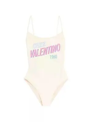 Valentino Garavani Chez 1960 Print One-piece Swimsuit - Neutrals