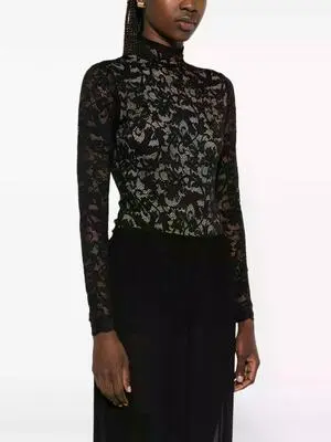 Zimmermann Floral Lace High-neck Bodysuit