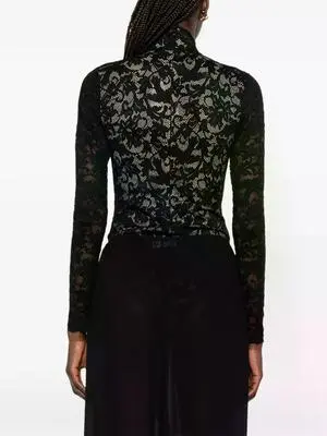 Zimmermann Floral Lace High-neck Bodysuit