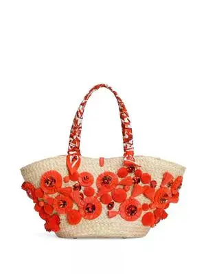 Dolce & Gabbana Capri Embroidered Coffa Bag - Neutrals