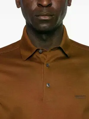 Zegna Short-sleeve Polo Shirt - Brown
