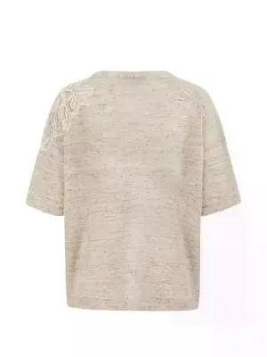 D.exterior Floral-appliqué T-shirt