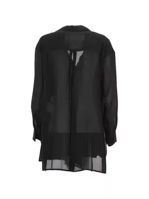 ELEH Semi-sheer Tie-fastening Shirt
