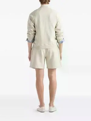 Prada Cotton Bermuda Shorts With Drawstring Waistband - Neutrals