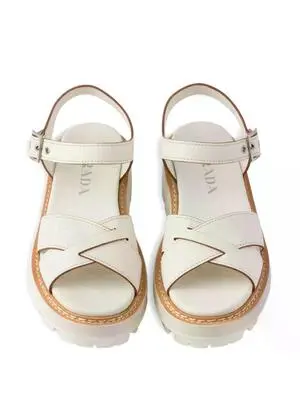 Prada Leather Sandals - Neutrals
