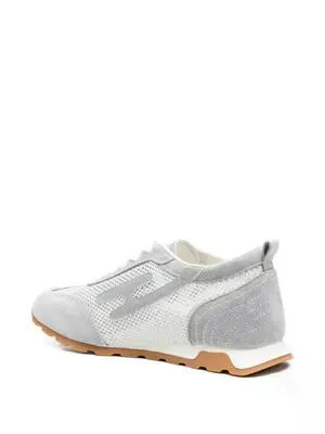 SERGIO MORETTI FIRENZE Mesh-panelled Suede Sneakers