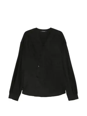SONGZIO Hanbok Asymmetric-fastening Shirt - Black