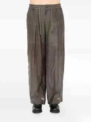 DEVOA Silk Wide Leg Trousers - Brown