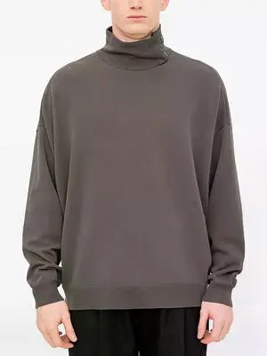 DEVOA Buttoned High-neck Sweater - Grey