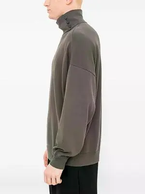 DEVOA Buttoned High-neck Sweater - Grey