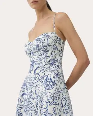 Simkhai Analise Seashell Linen Bustier Midi Dress