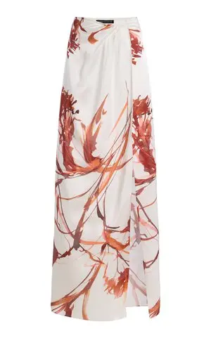 SEV Draped Crepe Maxi Skirt