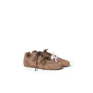 Miu Miu X New Balance 530 Suede And Mesh Sneakers - Hazelnut