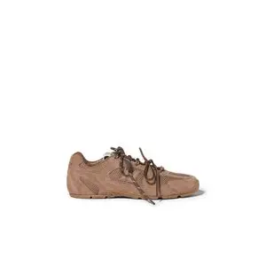 Miu Miu X New Balance 530 Suede And Mesh Sneakers - Hazelnut