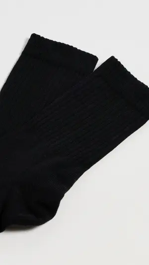 Falke Run Rib Crew Socks - Black