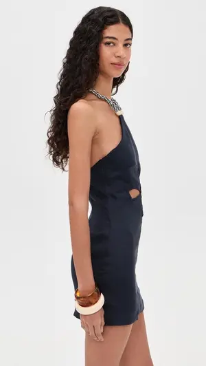 Azulu Andrea Linen Dress With Cut-out Detail